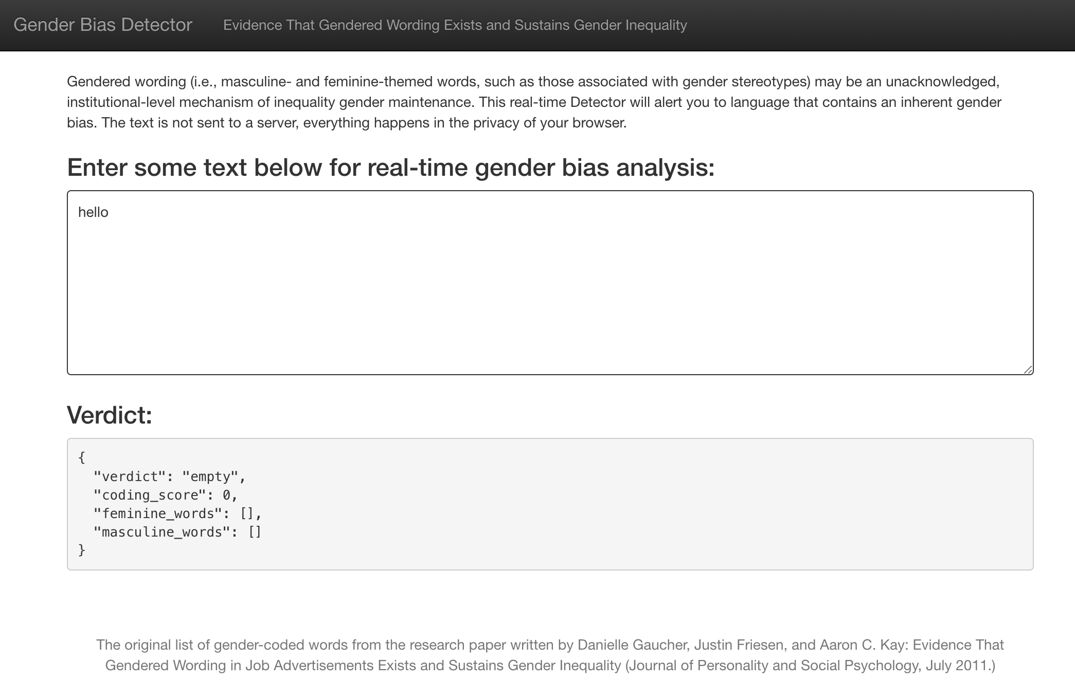 Gender Bias Detector